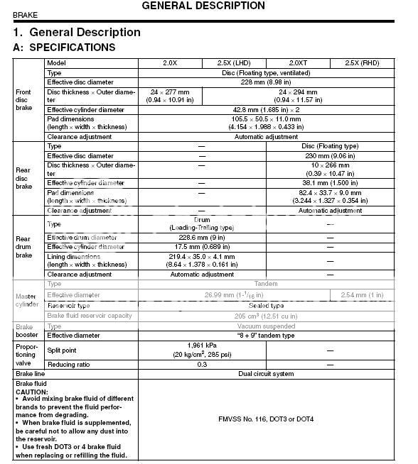 rotor diameter and options | Subaru Forester Owners Forum